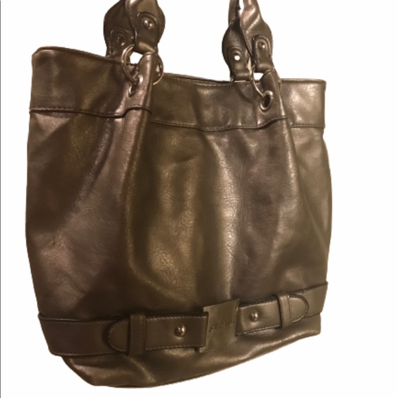 Strada | Bags | Salestrada Vegan Leather Faux Leather Gunmetal Handbag ...